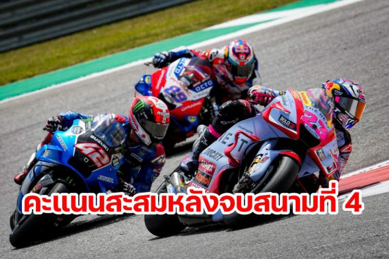 คะแนนสะสมรุ่น “โมโตจีพี” และรุ่น “โมโตทู” ฤดูกาล 2022 หลังจบสนามที่ 4 - MOTOWISH